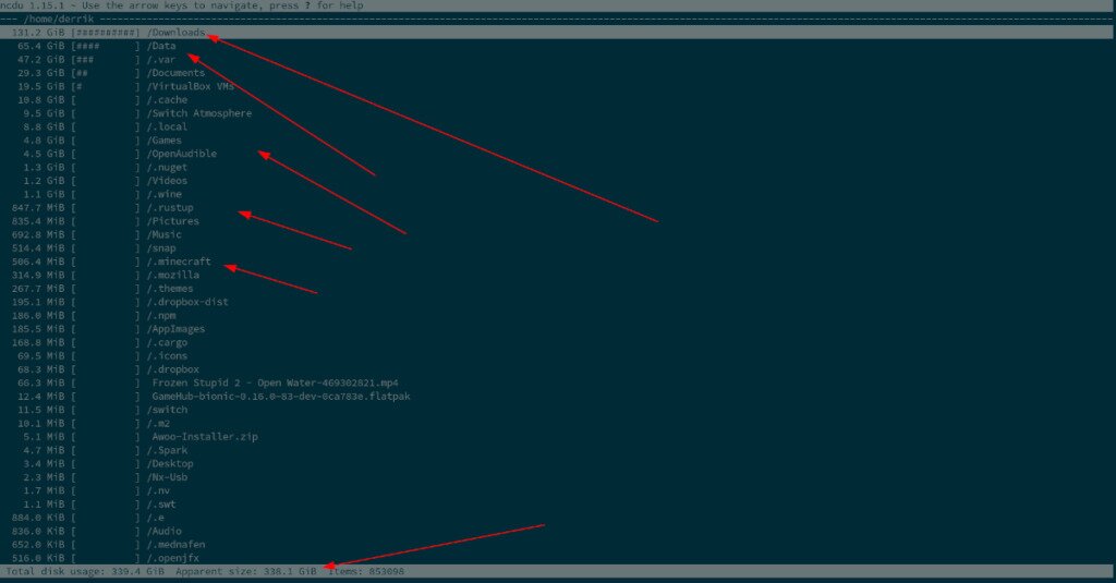 How to find Linux directory size