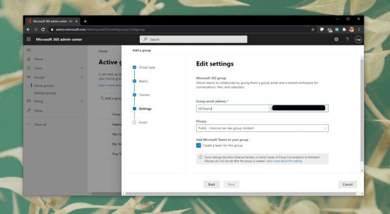 How to set up a Team with Microsoft Teams groups