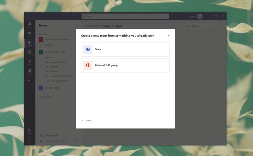 How to set up a Team with Microsoft Teams groups