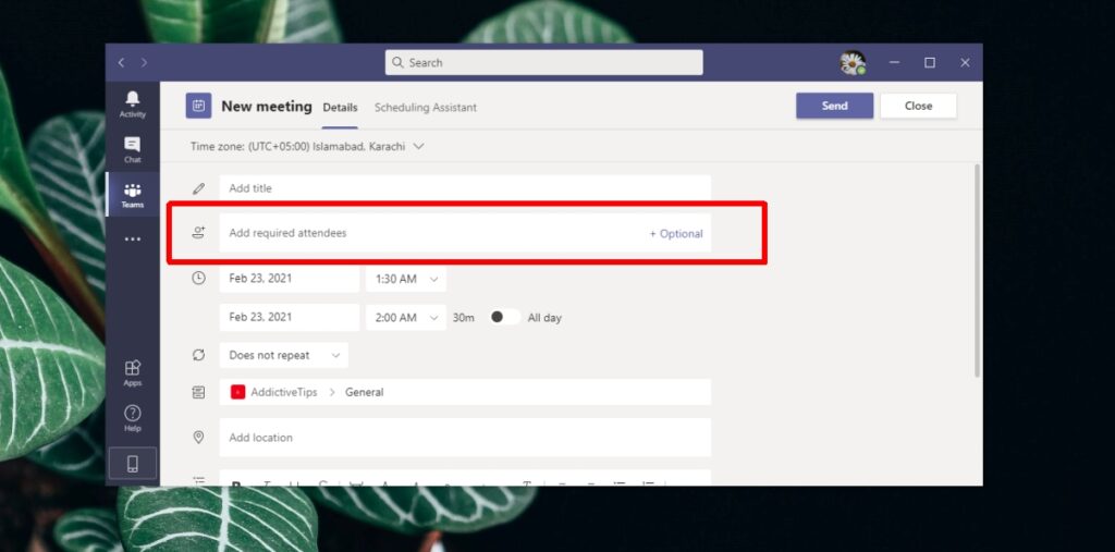 How to send a Microsoft Teams meeting invite