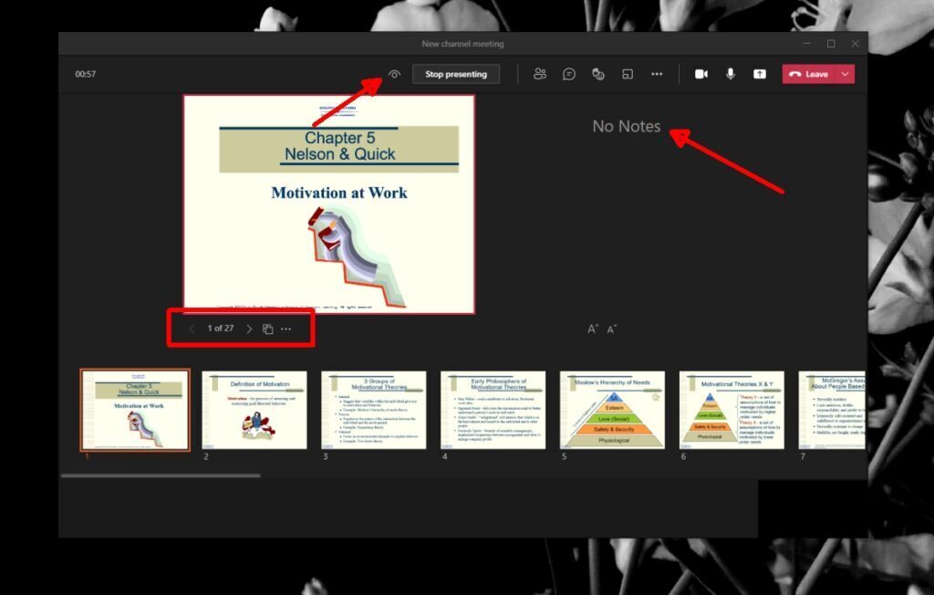 How to use Microsoft Teams presentation mode