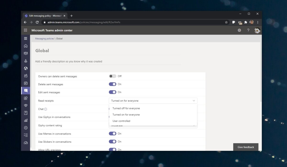 How to enable/disable Microsoft Teams read receipts