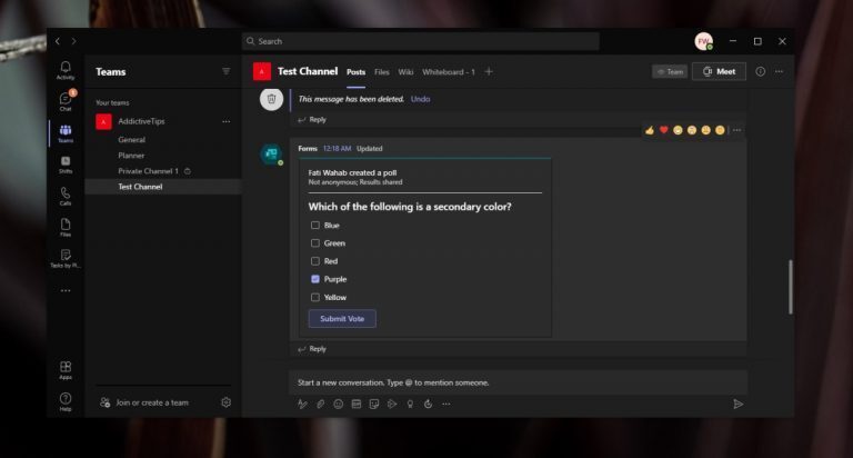 How to use the Microsoft Teams survey tools