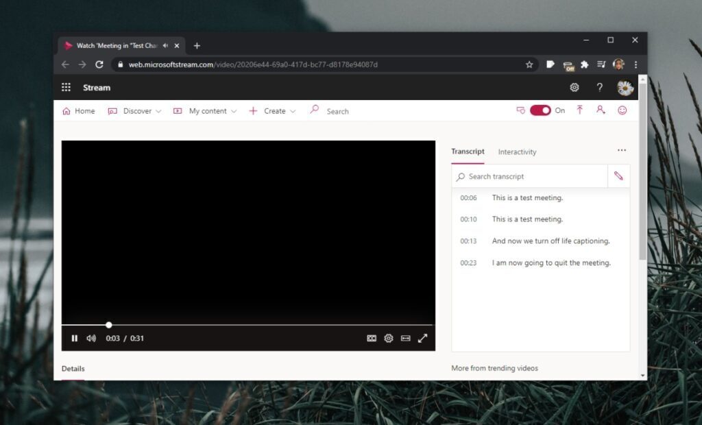 How to autogenerate a Microsoft Teams transcription for a meeting