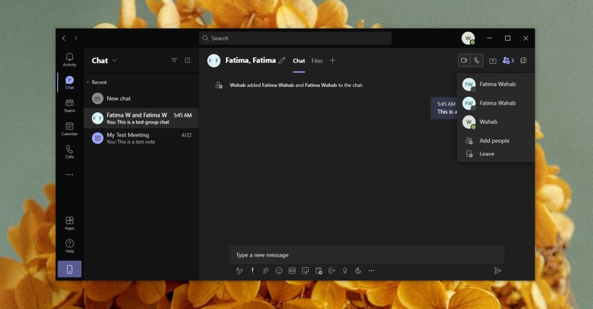How to create a Microsoft Teams group chat