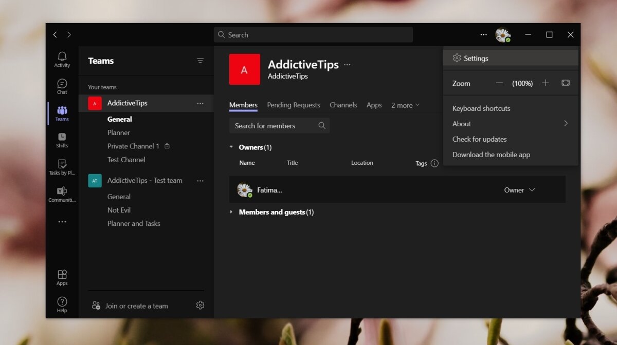 How to access and change Microsoft Teams settings
