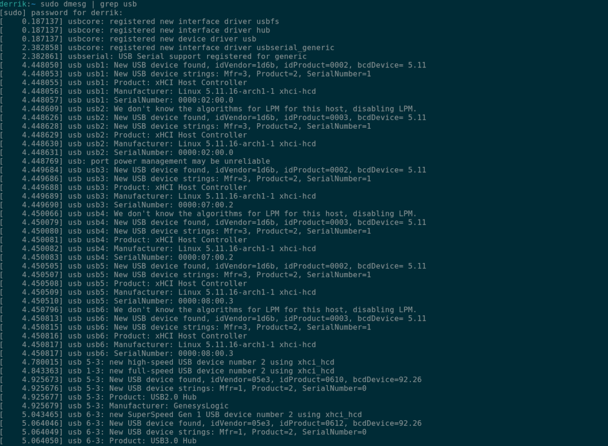 Ubuntu List USB Devices
