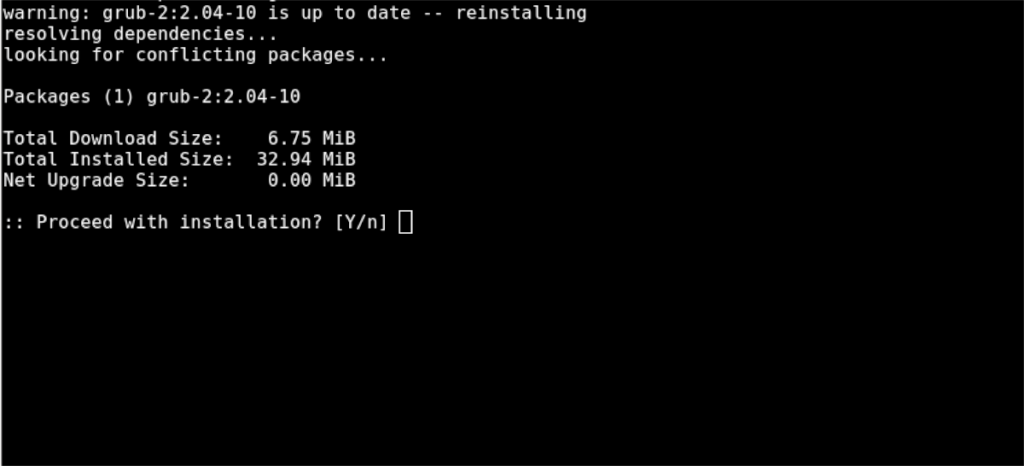 How to re-install Grub on Arch Linux