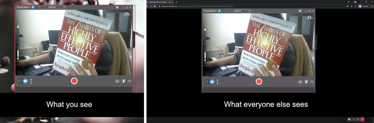 Microsoft Teams: flip camera horizontally