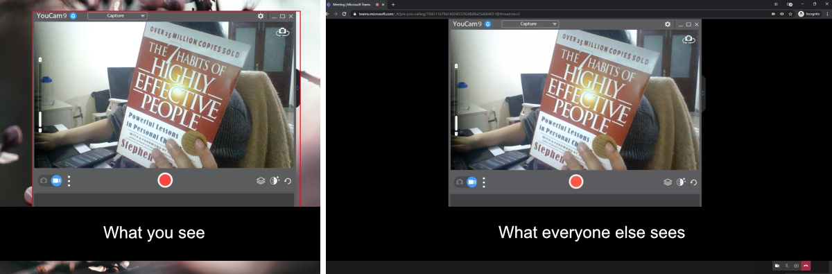 Microsoft Teams: flip camera horizontally