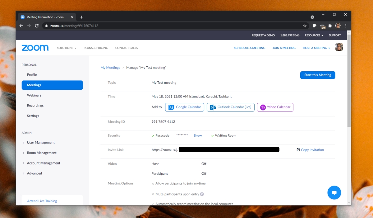 How to set up a Zoom meeting