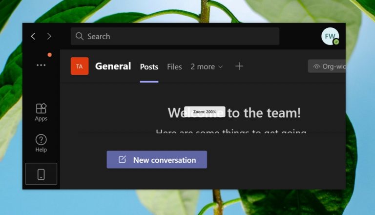 How to zoom in Microsoft Teams