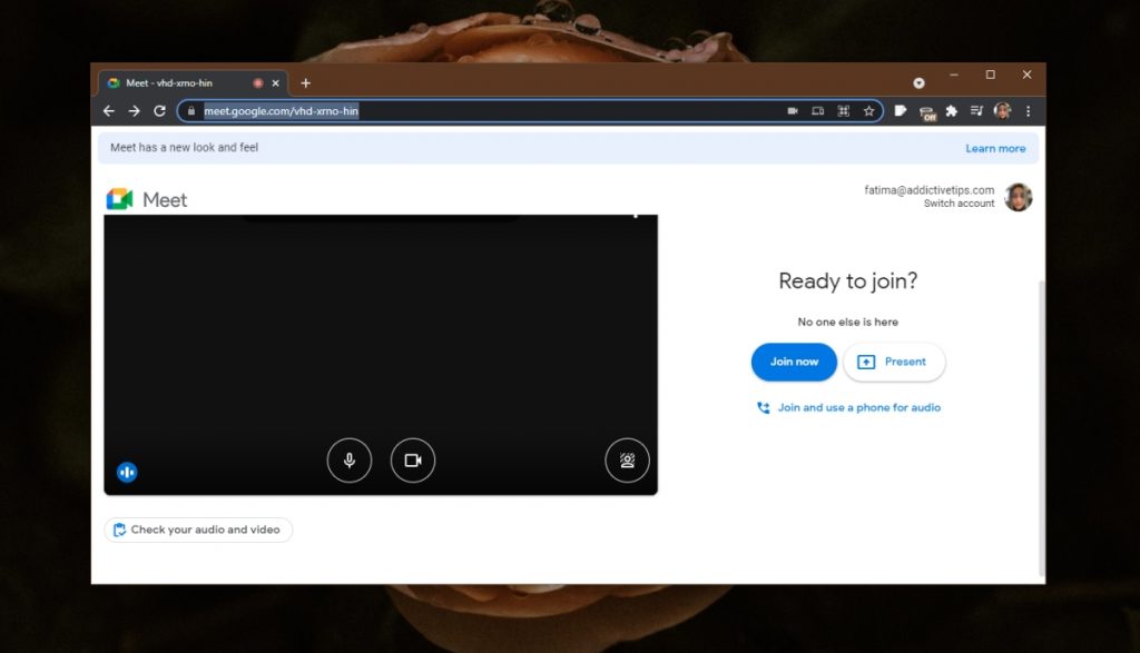Google Meet: Join a meeting from a link