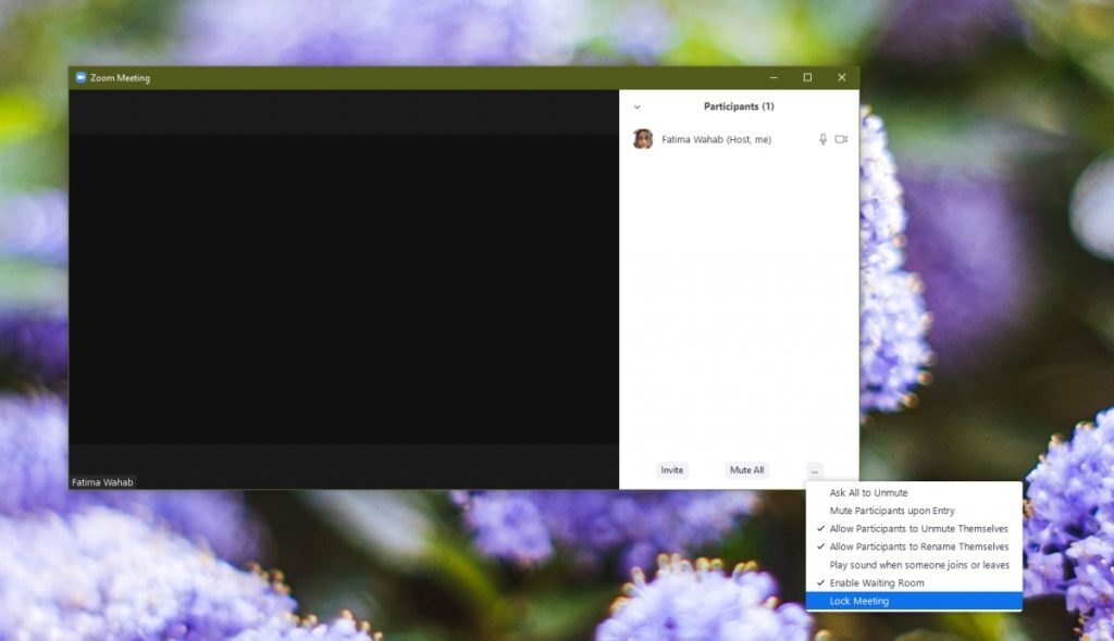 Zoom: Lock a meeting to keep unwanted users out