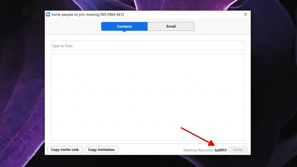 How to find the Zoom meeting password