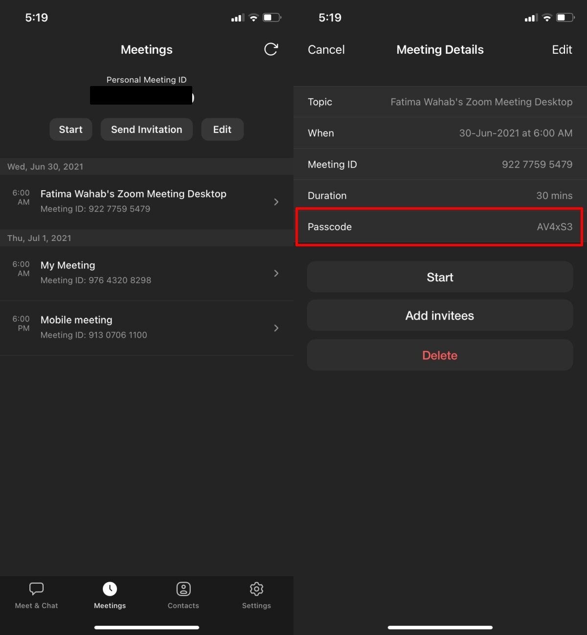 How to find the Zoom meeting password