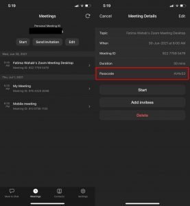 How to find the Zoom meeting password