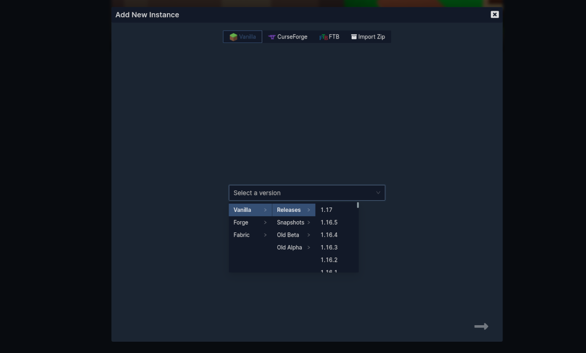 How to play Minecraft on Linux with GDLauncher