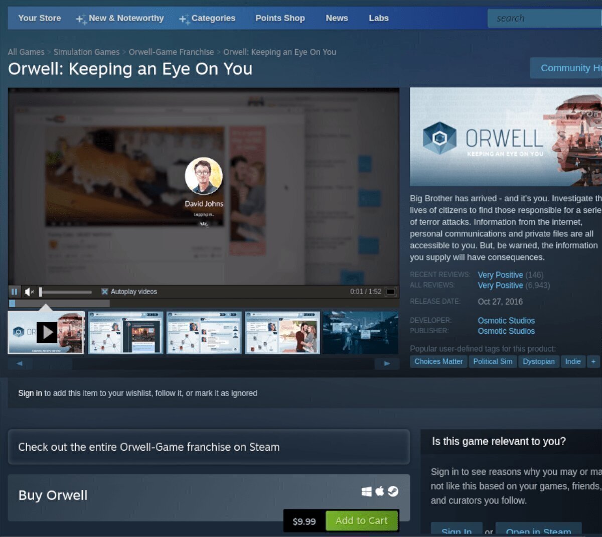 How to play Orwell on Linux