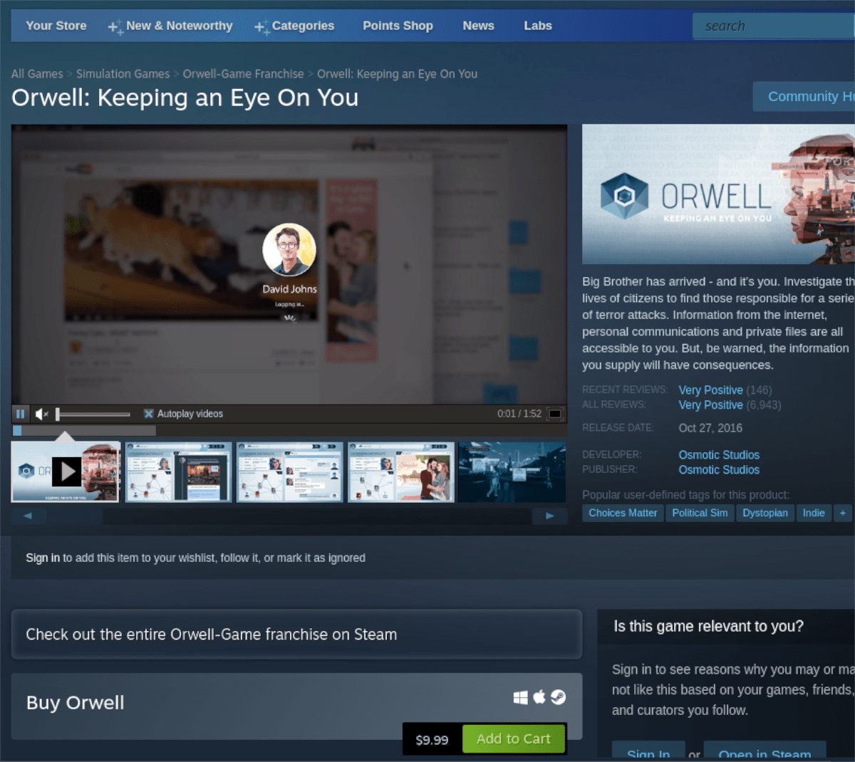 How to play Orwell on Linux