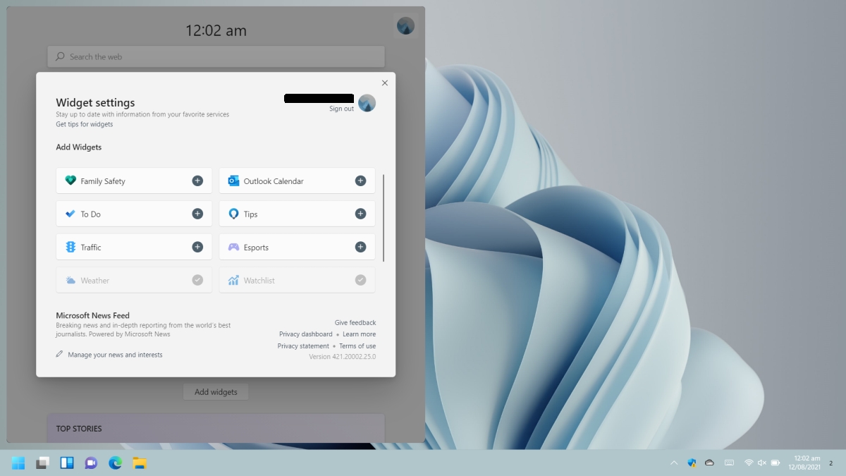 How to add/remove widgets on Windows 11