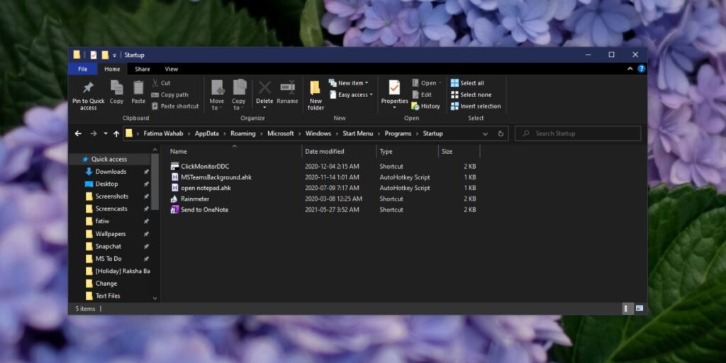 How to find the Windows 10 Startup Folder location