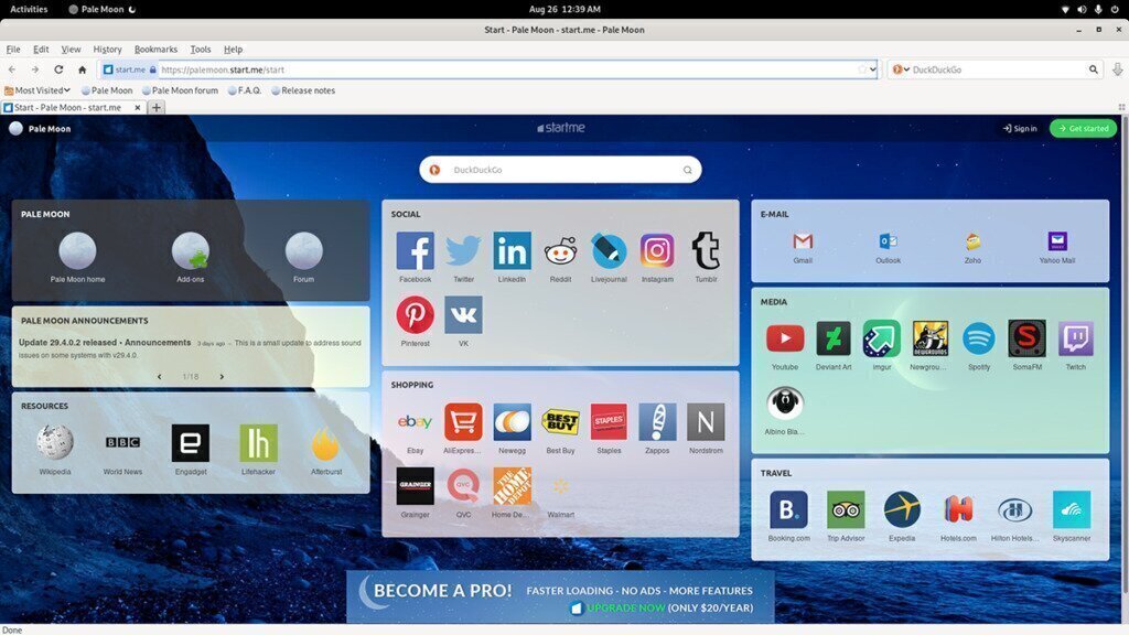 How to use the Pale Moon browser on Linux