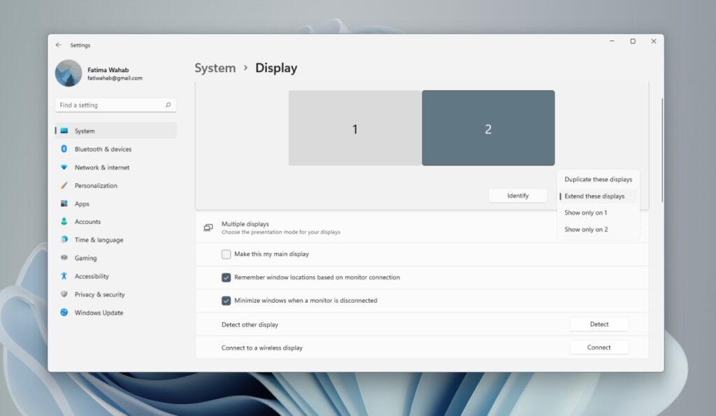 How to connect multiple monitors on Windows 11