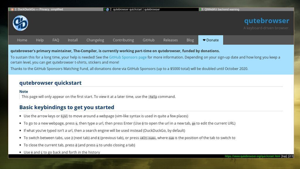 How to set up and use Qutebrowser web browser on Linux