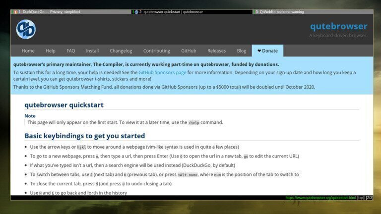 How to set up and use Qutebrowser web browser on Linux