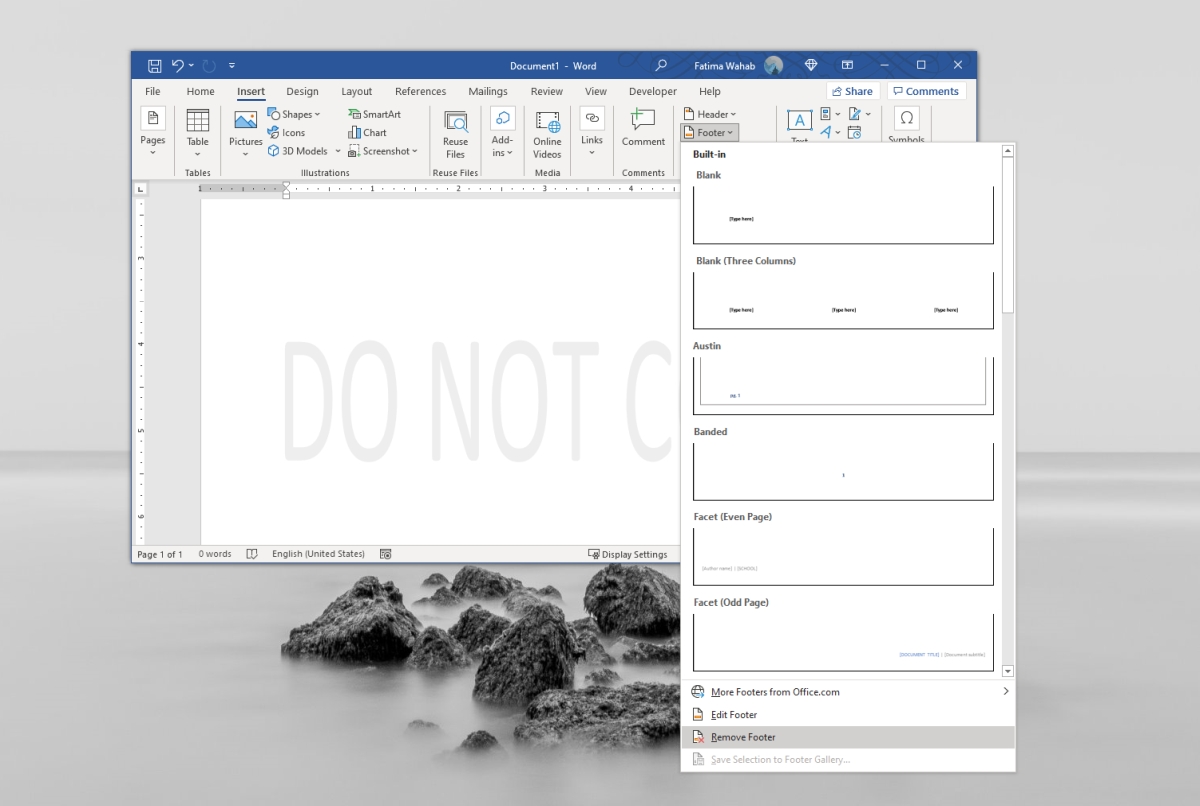 How to remove watermark in Microsoft Word