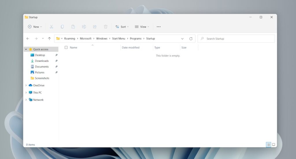 How to find the Windows 11 startup folder location