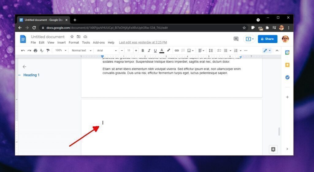 How to delete a blank page in Google Documents