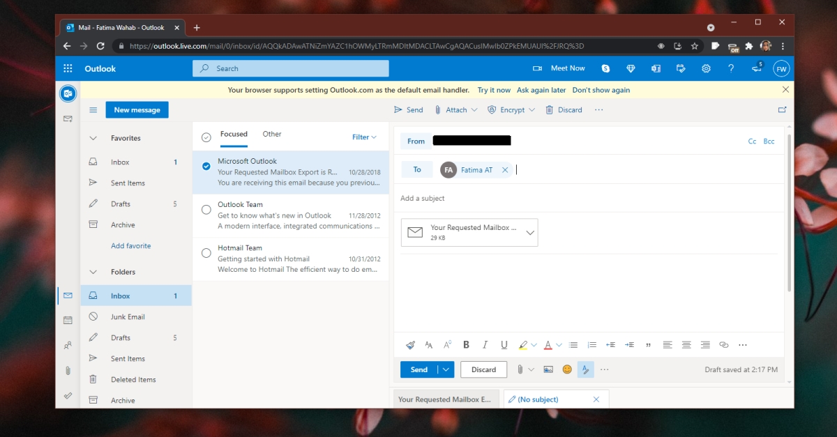 How to download Microsoft Outlook emails