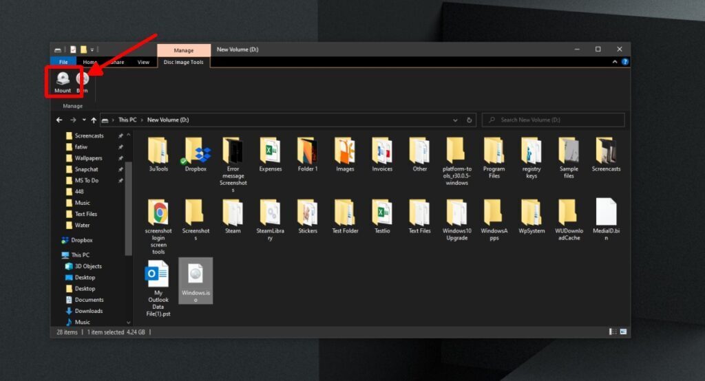 How to mount ISO images on Windows 10