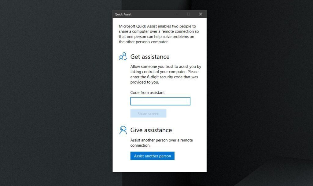 How to set up and use the Windows 10 Quick Assist tool