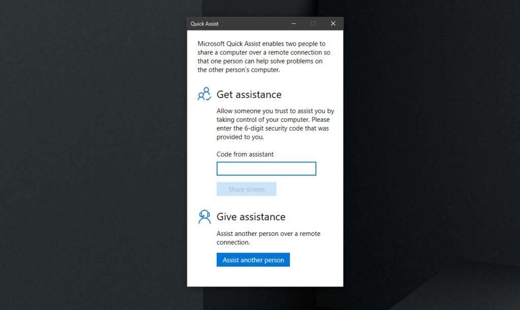 How to set up and use the Windows 10 Quick Assist tool