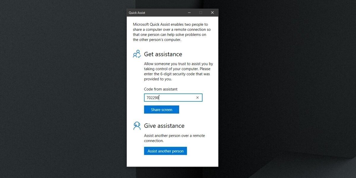 How to set up and use the Windows 10 Quick Assist tool