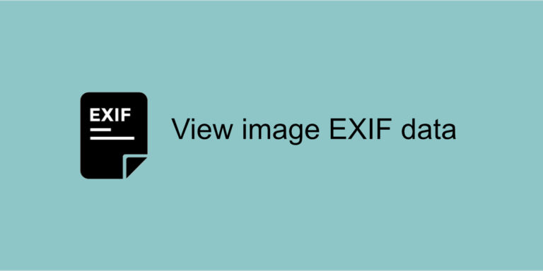 How to view image EXIF data