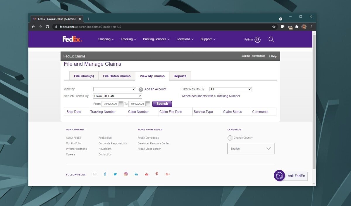 How to check a FedEx claim status