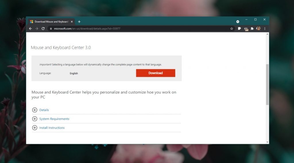 How to install the Microsoft Mouse and Keyboard Center