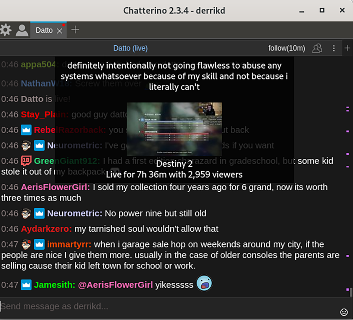 How to chat in Twitch streams on the Linux desktop with Chatterino