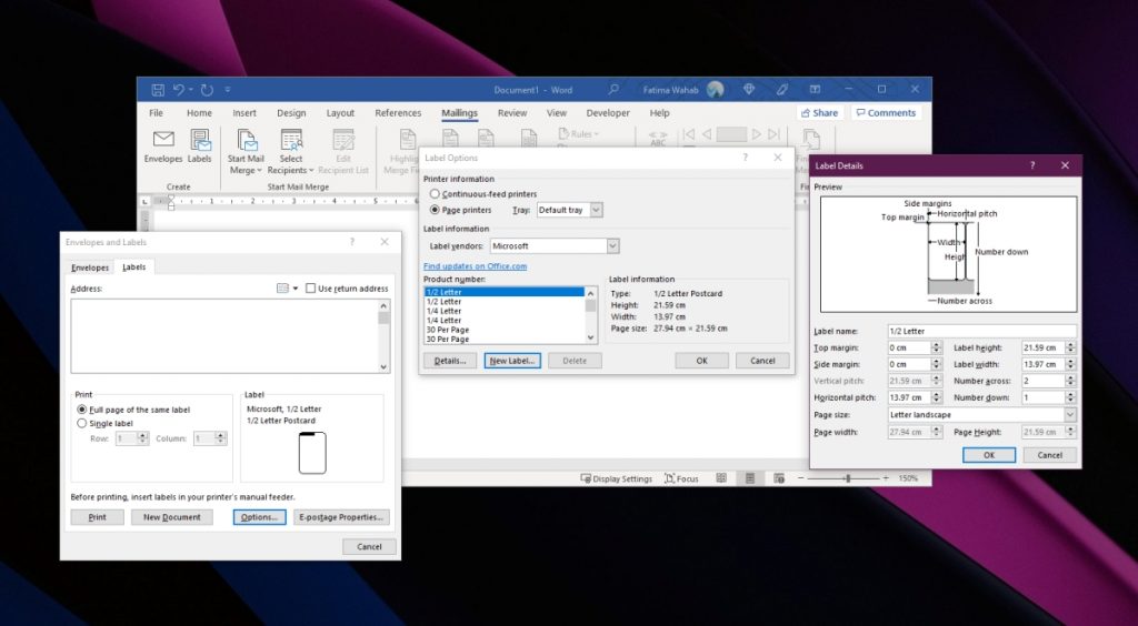 How to create and print labels in Microsoft Word