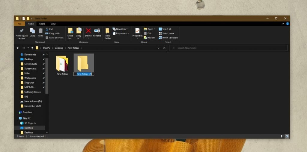 What is the Create New Folder shortcut in Windows 10