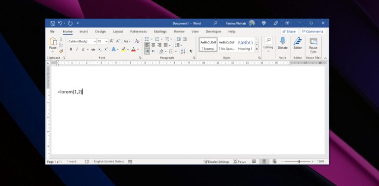 How to generate random text in Microsoft Word