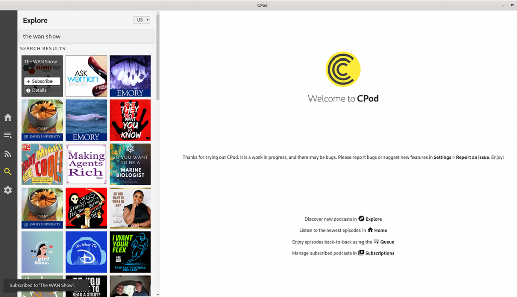 How to listen to podcasts on the Linux desktop with CPod