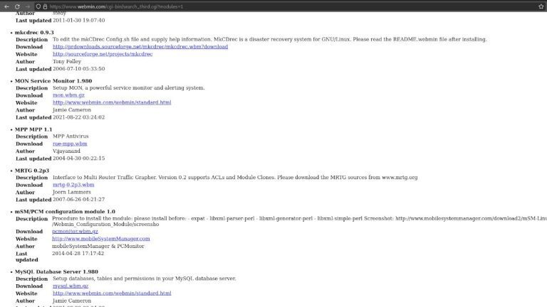 How to install third-party modules on Webmin