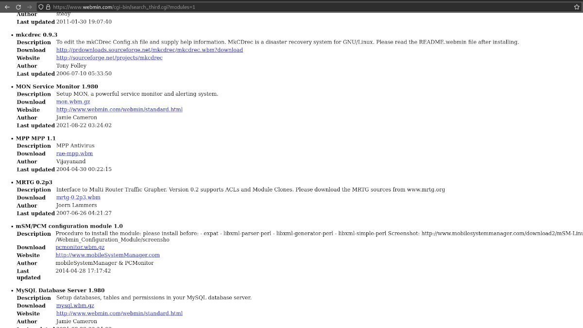 How to install third-party modules on Webmin