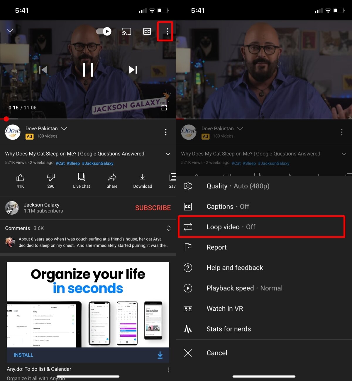 How to loop videos on YouTube