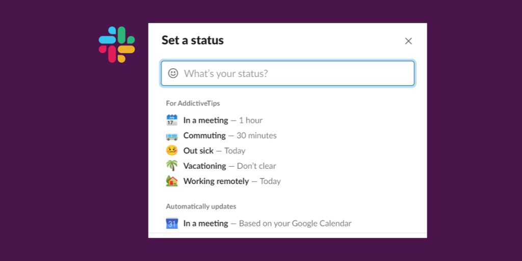 How to set a Slack status